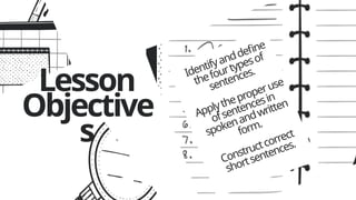 Black and White Types of Sentences Presentation.pptx