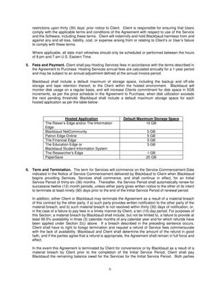 Blackbaud Hosting Service Level Agreement | PDF