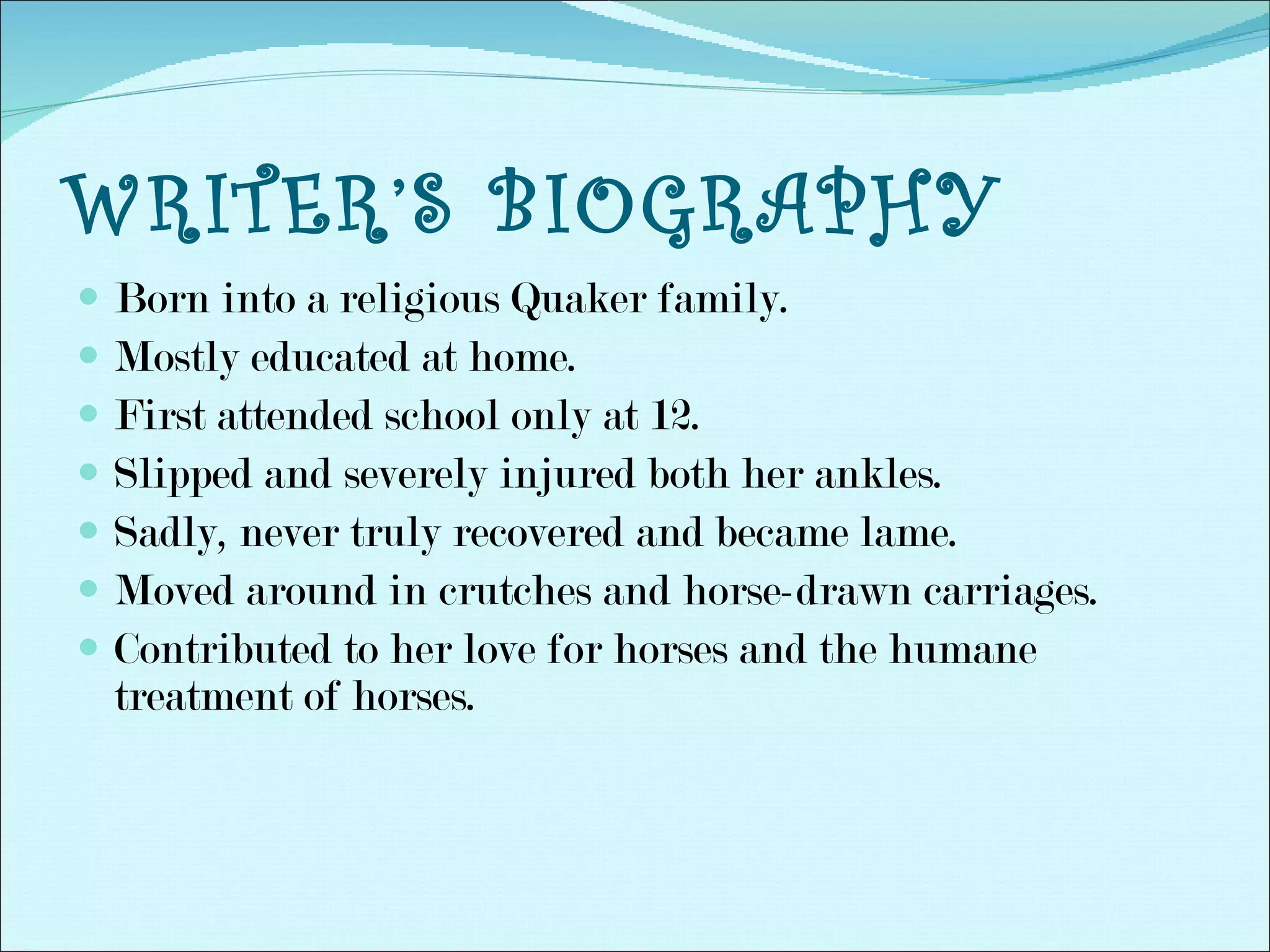 Black beauty (setting) | PPT