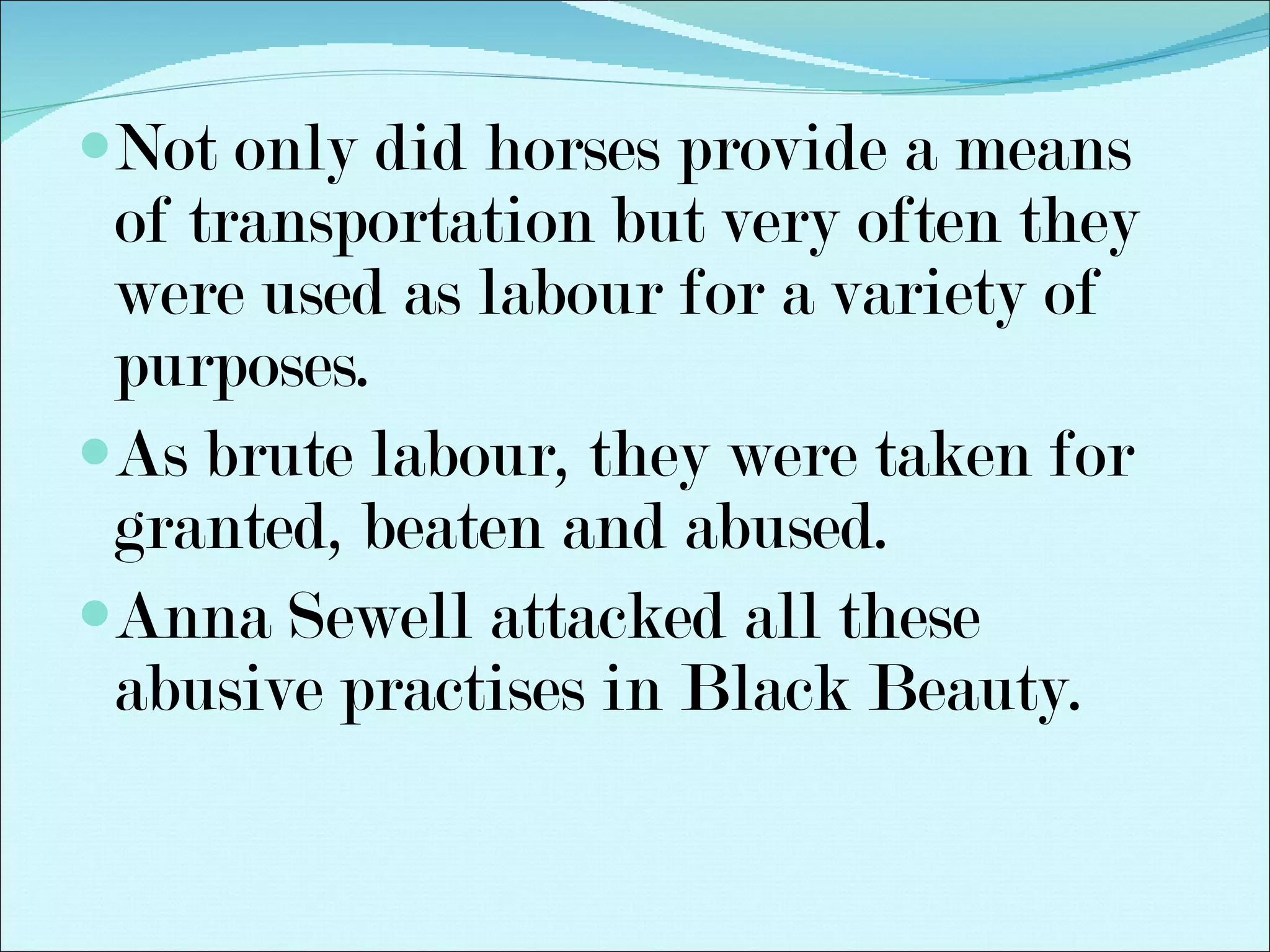 Black beauty (setting) | PPT