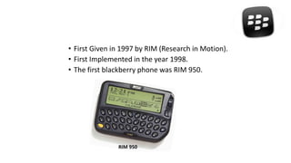 Concept of Blackberry Technology | PPTX