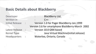 Blackberry | PPTX | Smartphones | Consumer Electronics