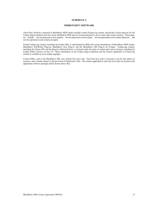 Blackberry SDK License Agreement | PDF