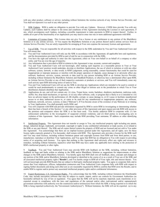 Blackberry SDK License Agreement | PDF