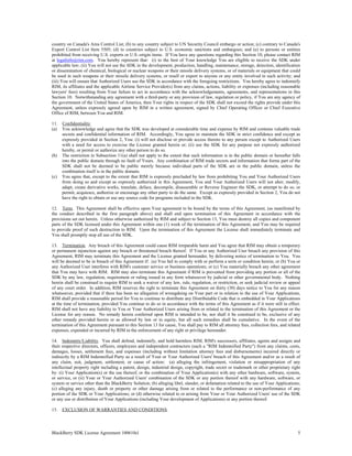 Blackberry SDK License Agreement | PDF | Cloud Computing | Internet