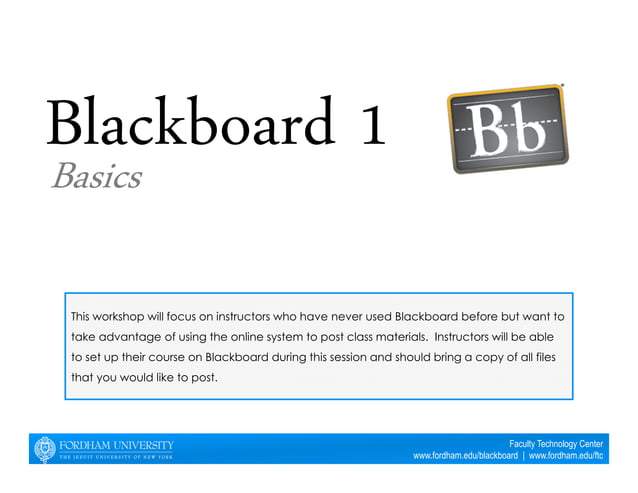 Blackboard Basics | PPT