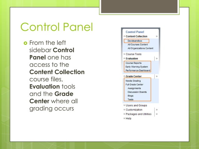 Blackboard areas | PPTX