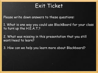 Blackboard basics 1 | PPT