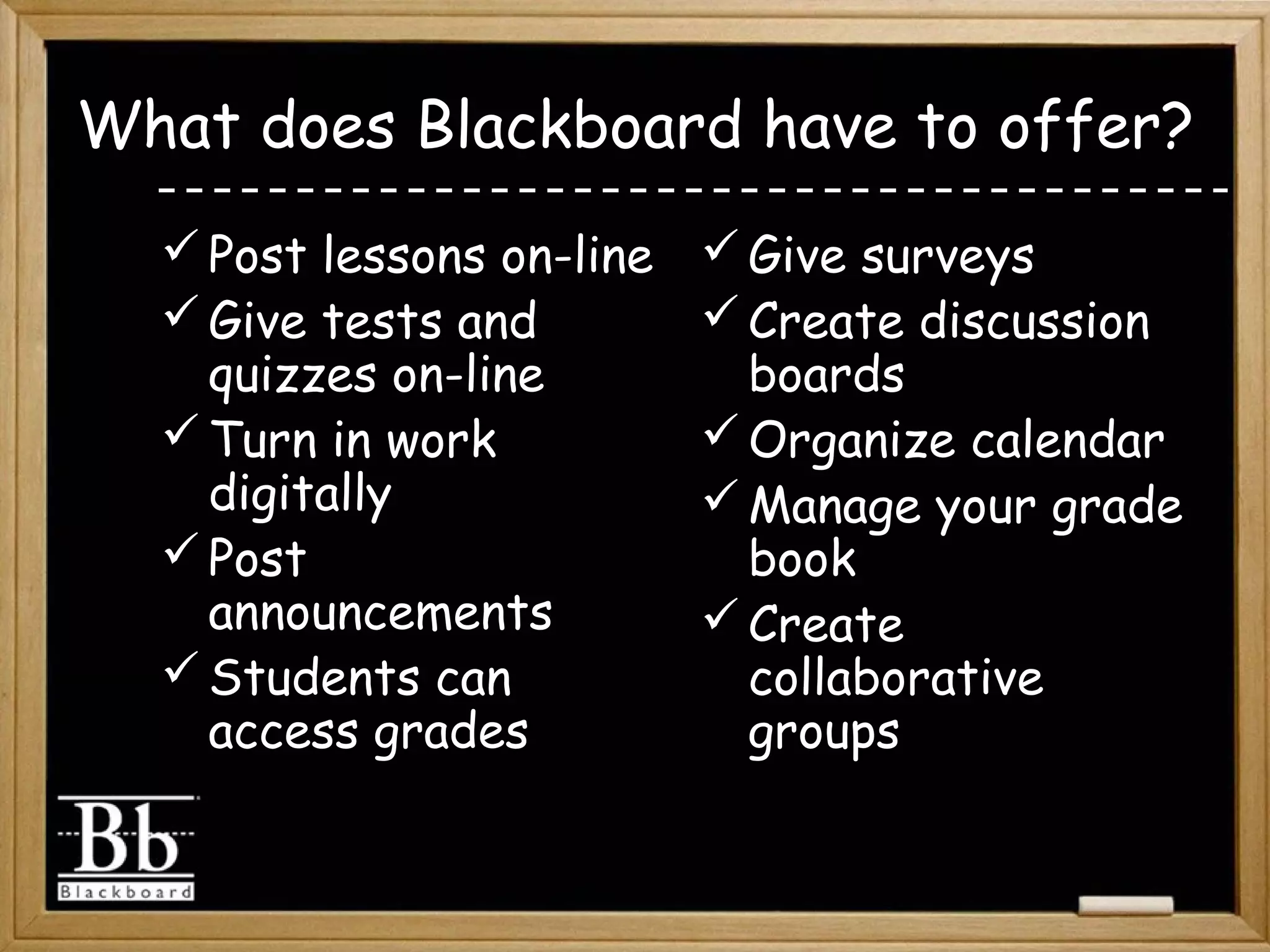 Blackboard Basics | PPT | Educational Assessment | Education