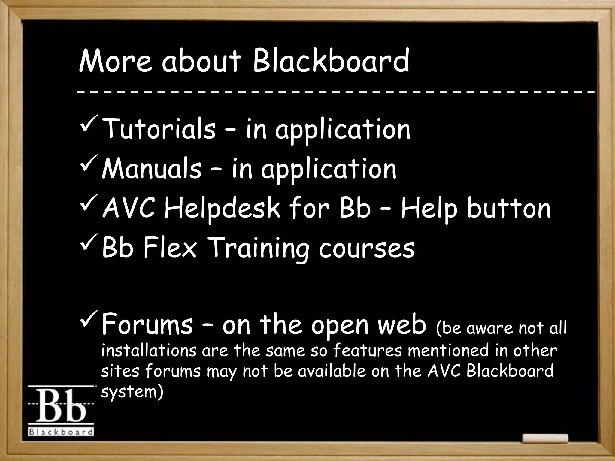 Blackboard Basics | PPT | Educational Assessment | Education
