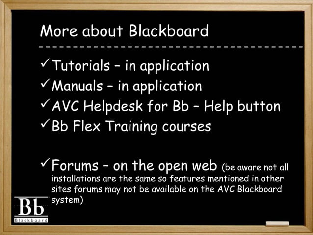 Blackboard Basics | PPT | Educational Assessment | Education