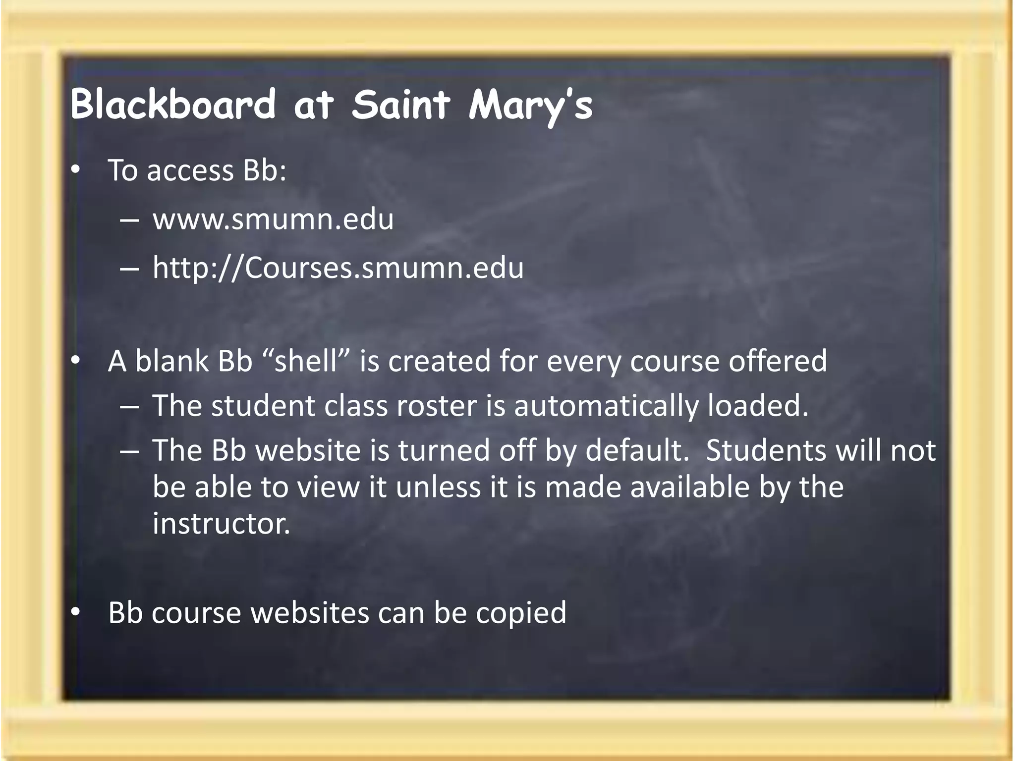 Blackboard basics | PPT