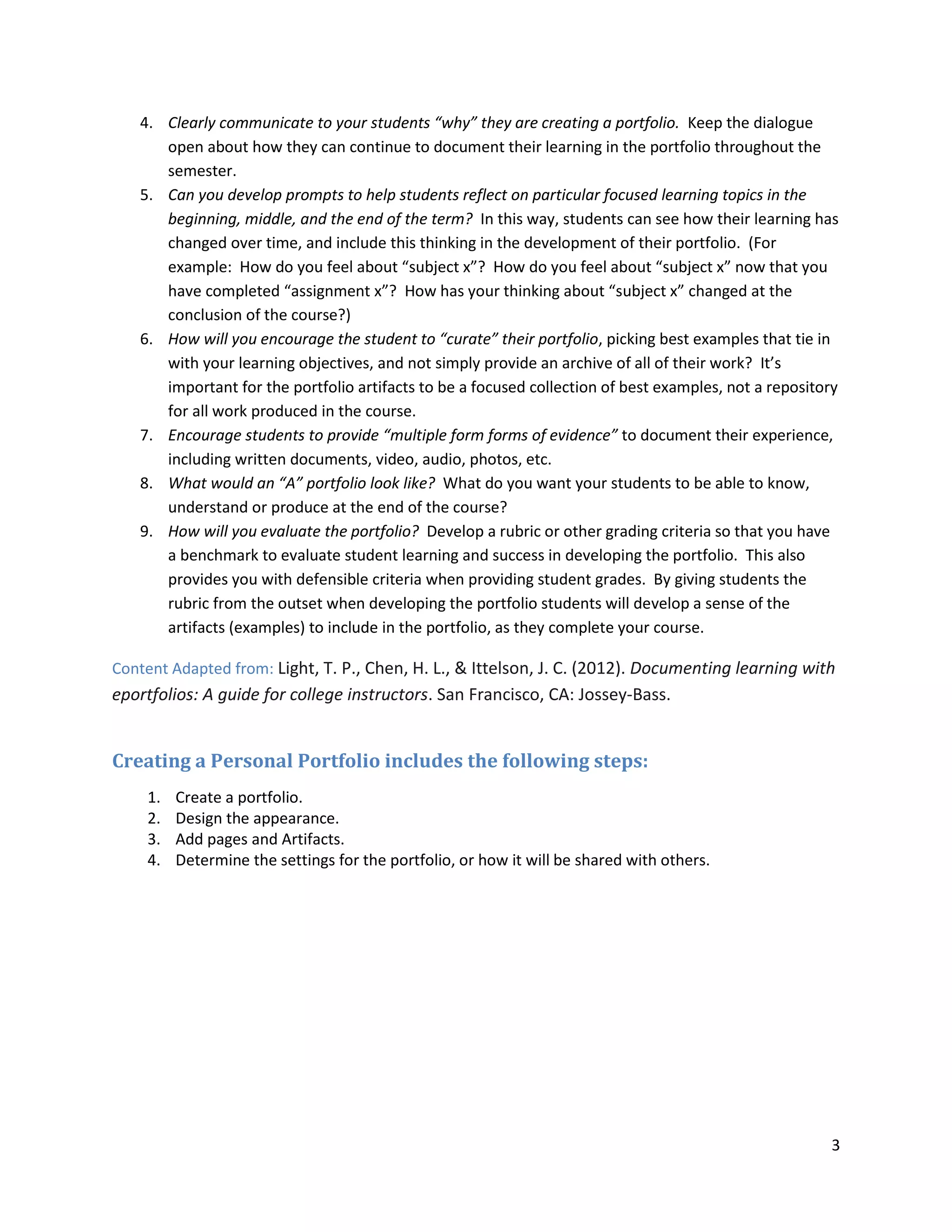 Blackboard ePortfolios | PDF