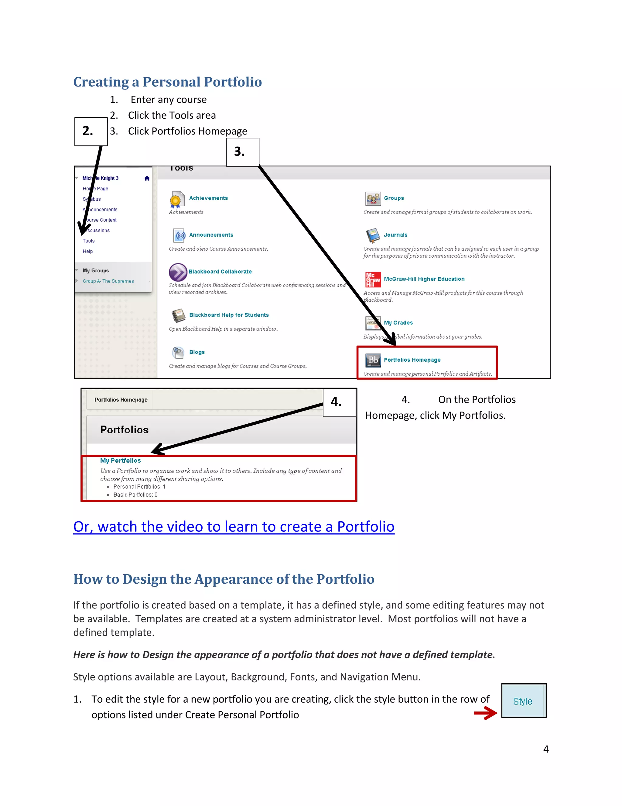 Blackboard ePortfolios | PDF