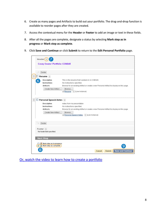 Blackboard ePortfolios | PDF