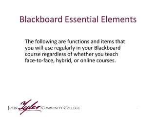 Blackboard essential elements | PPTX