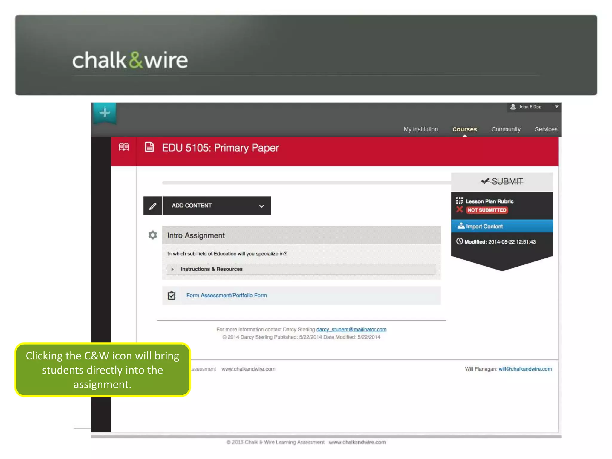How to Submit an Assignment on Chalk&Wire | PPT