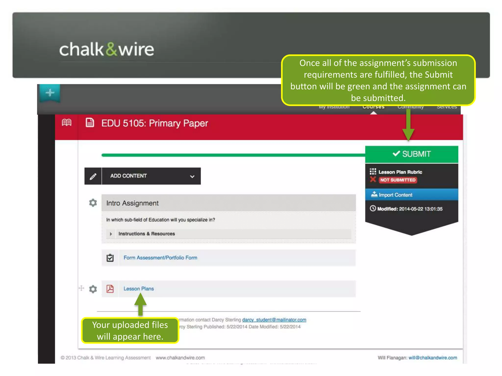 How to Submit an Assignment on Chalk&Wire | PPT