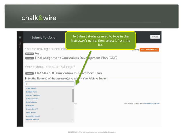 How to Submit an Assignment on Chalk&Wire | PPT