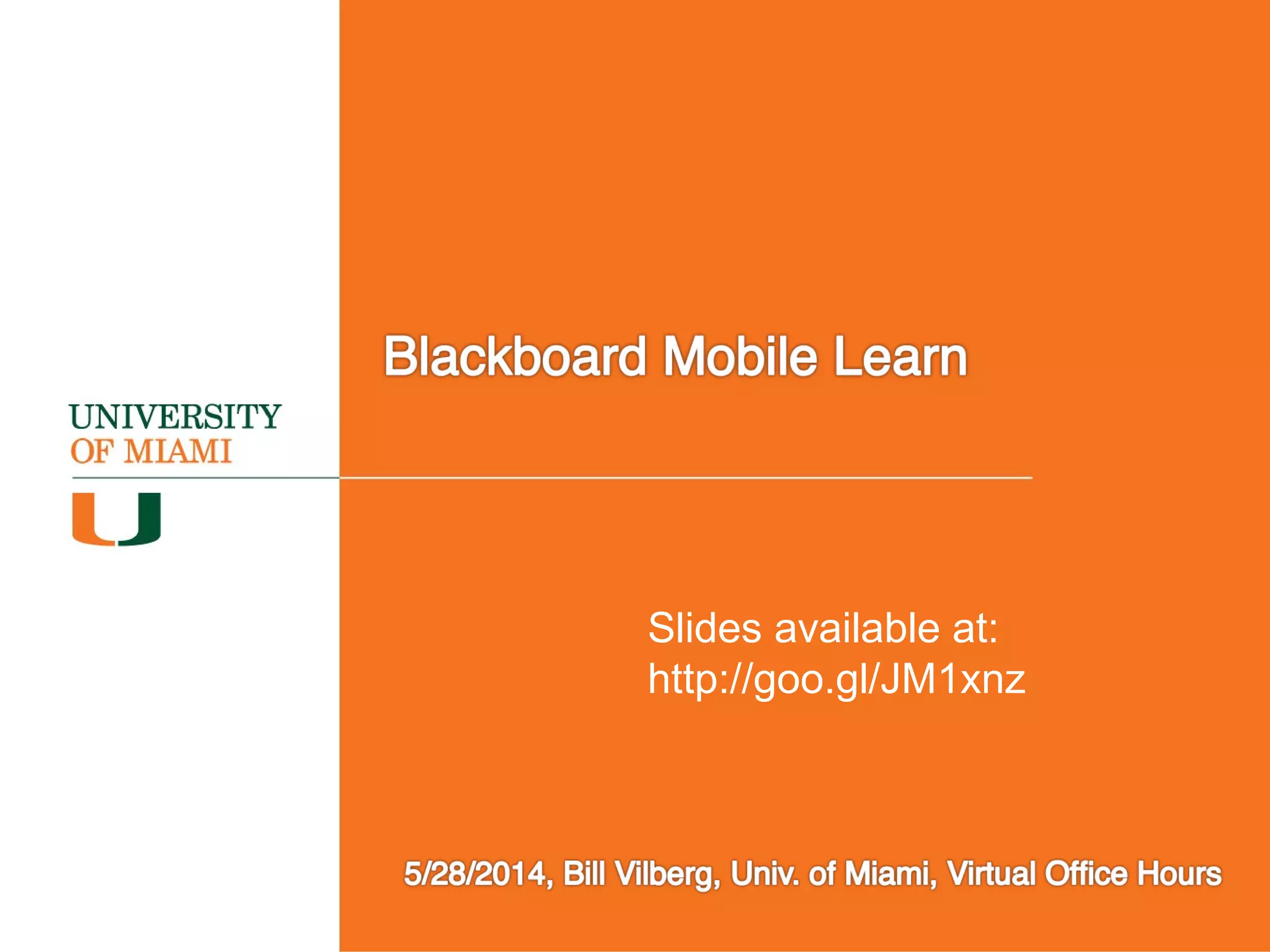 Blackboard Mobile Learn | PPT