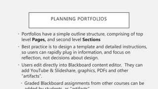 Blackboard portfolios - intro for programs | PPT