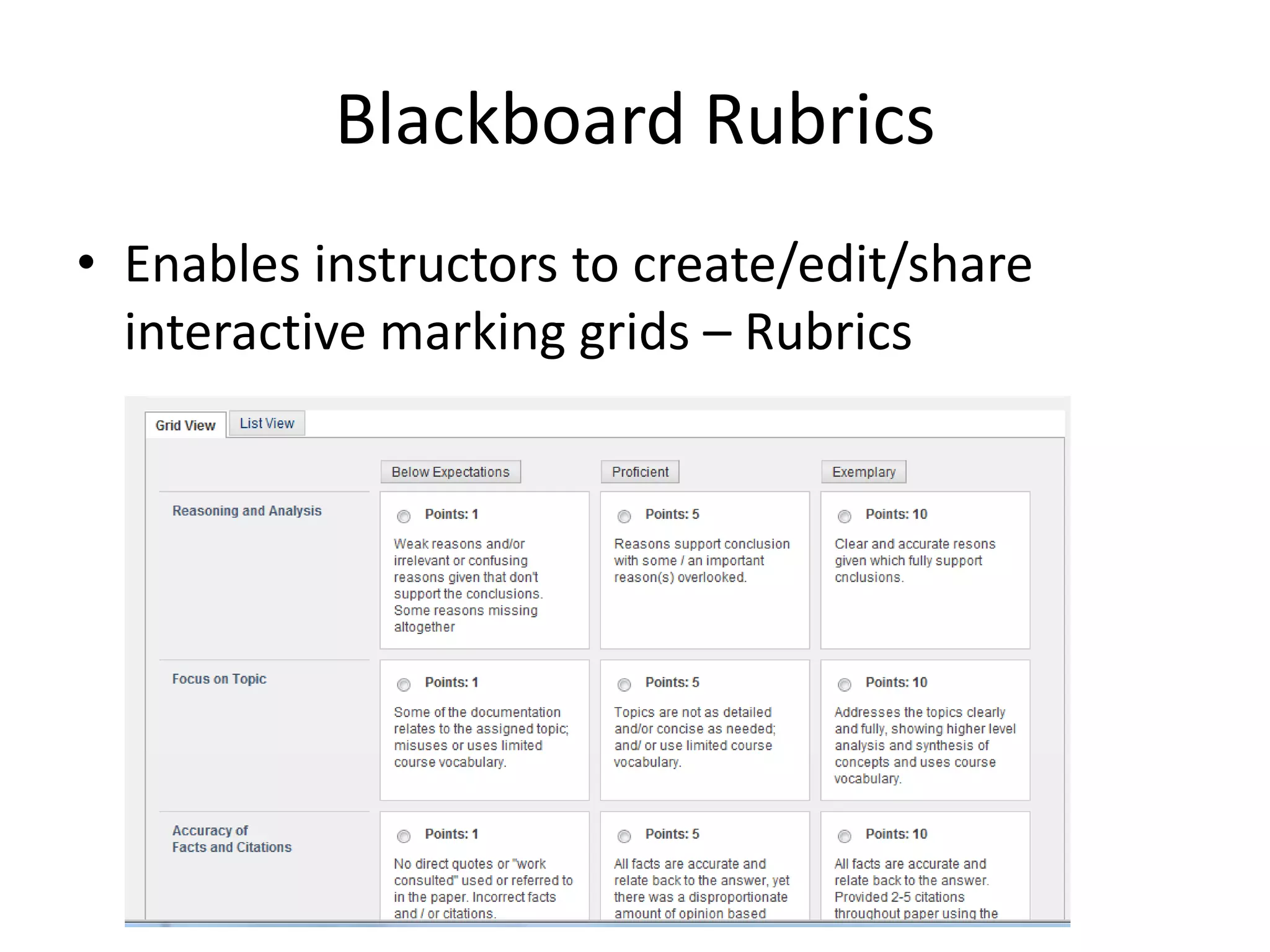 Blackboard rubrics | PPTX