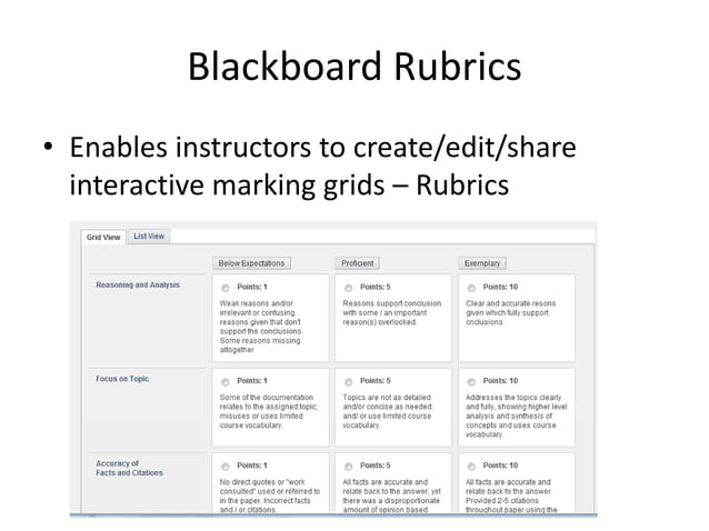 Blackboard rubrics | PPTX
