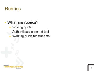 Blackboard rubrics: The good, the bad, and the ugly | PPTX