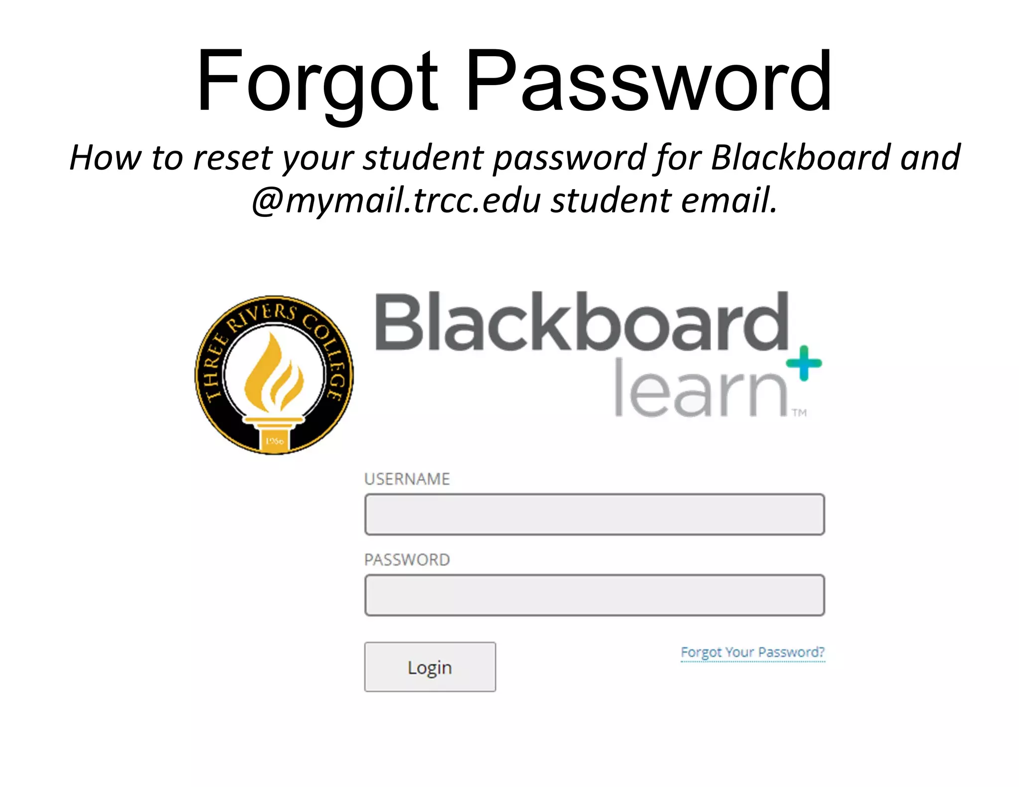 TRC Blackboard Sign-in Forgot Password | PDF