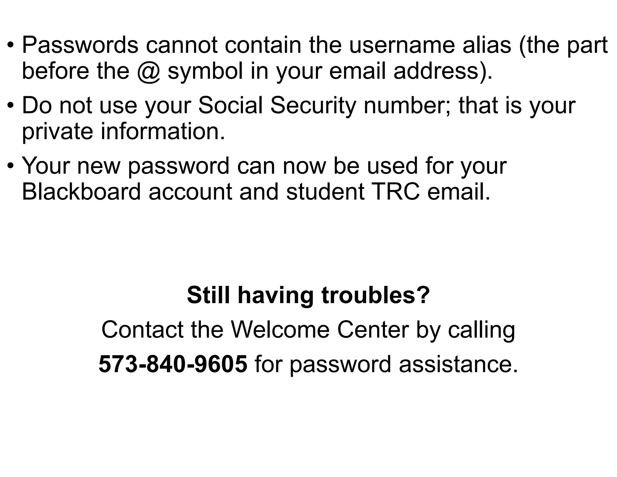 TRC Blackboard Sign-in Forgot Password | PDF