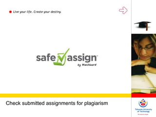 Blackboard training - Creating a SafeAssignment | PPT