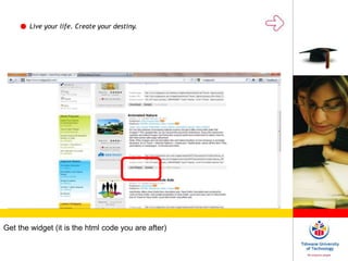 Blackboard training - Embedding a widget | PPT