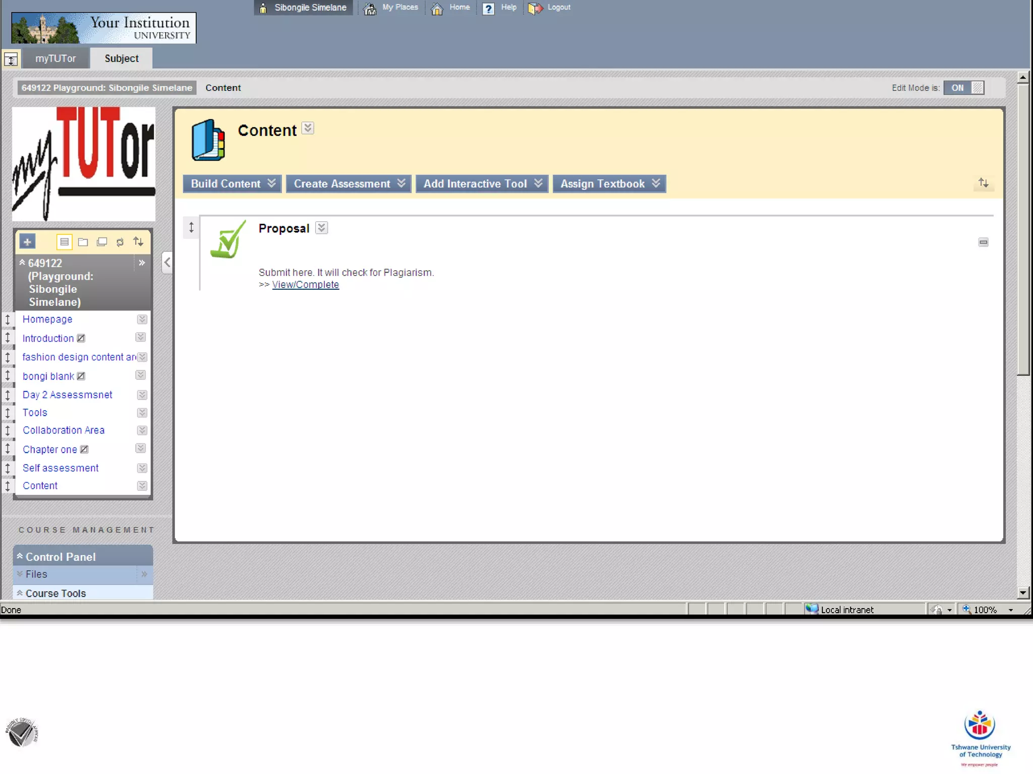 Blackboard training - SafeAssignment | PPT
