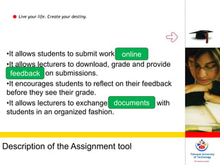 Blackboard training - The assignment tool and good teaching practices | PPTX