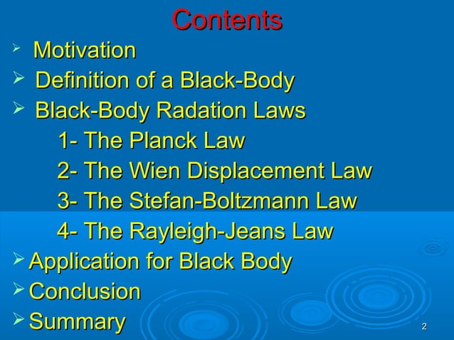 Blackbody ppt | PPT