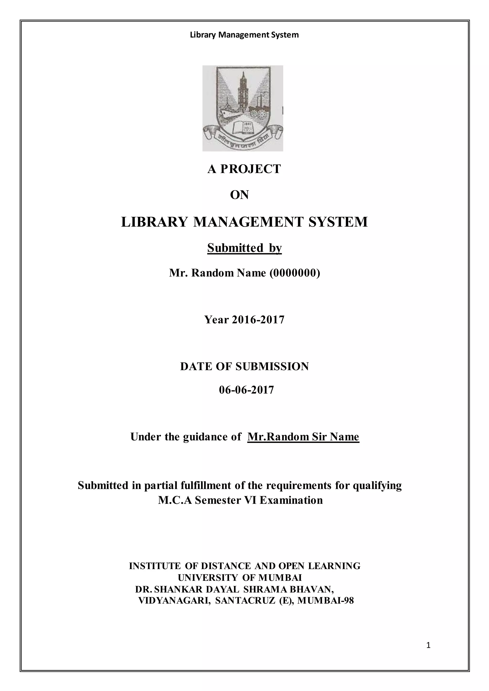 Library Management System Project in PHP with BlackBook & Source Code ...