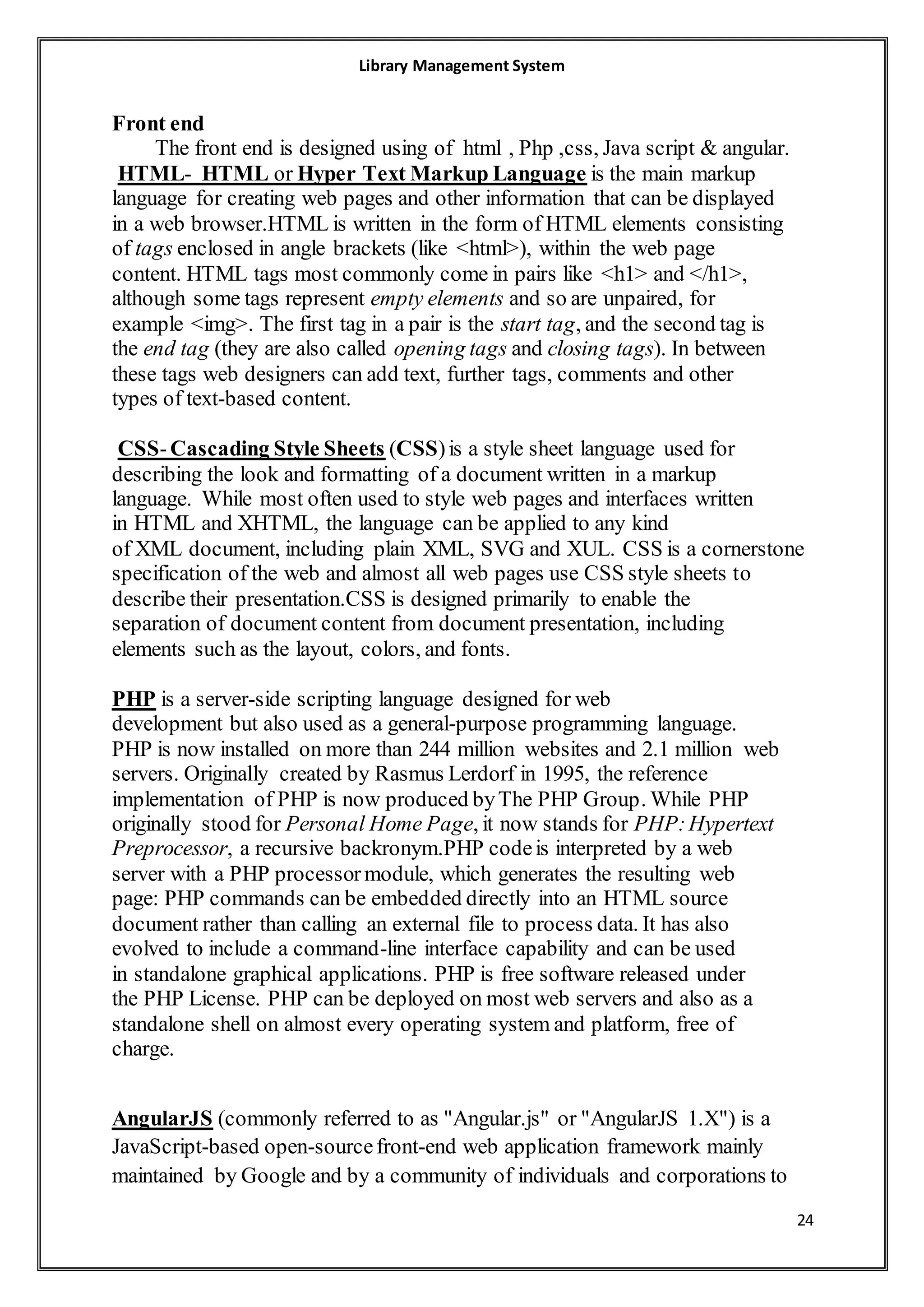 Library Management System Project in PHP with BlackBook & Source Code | DOCX