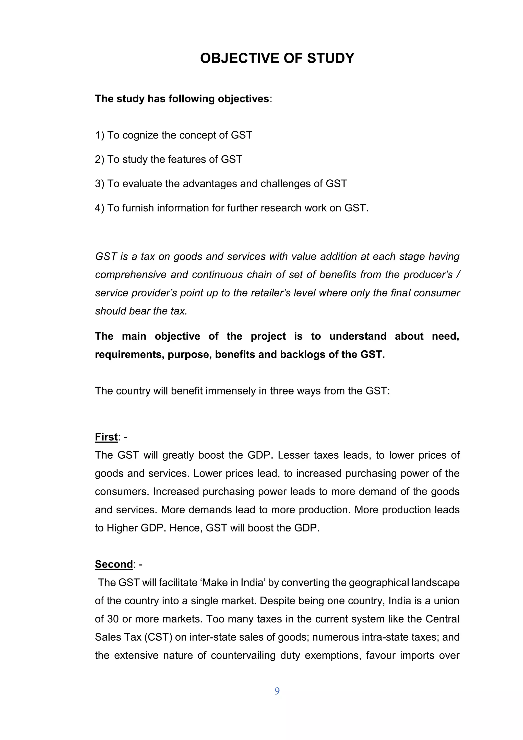 Black book final project - GST | PDF