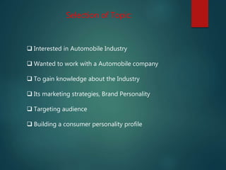 A study of consumer behavior in automobile industry | PPTX