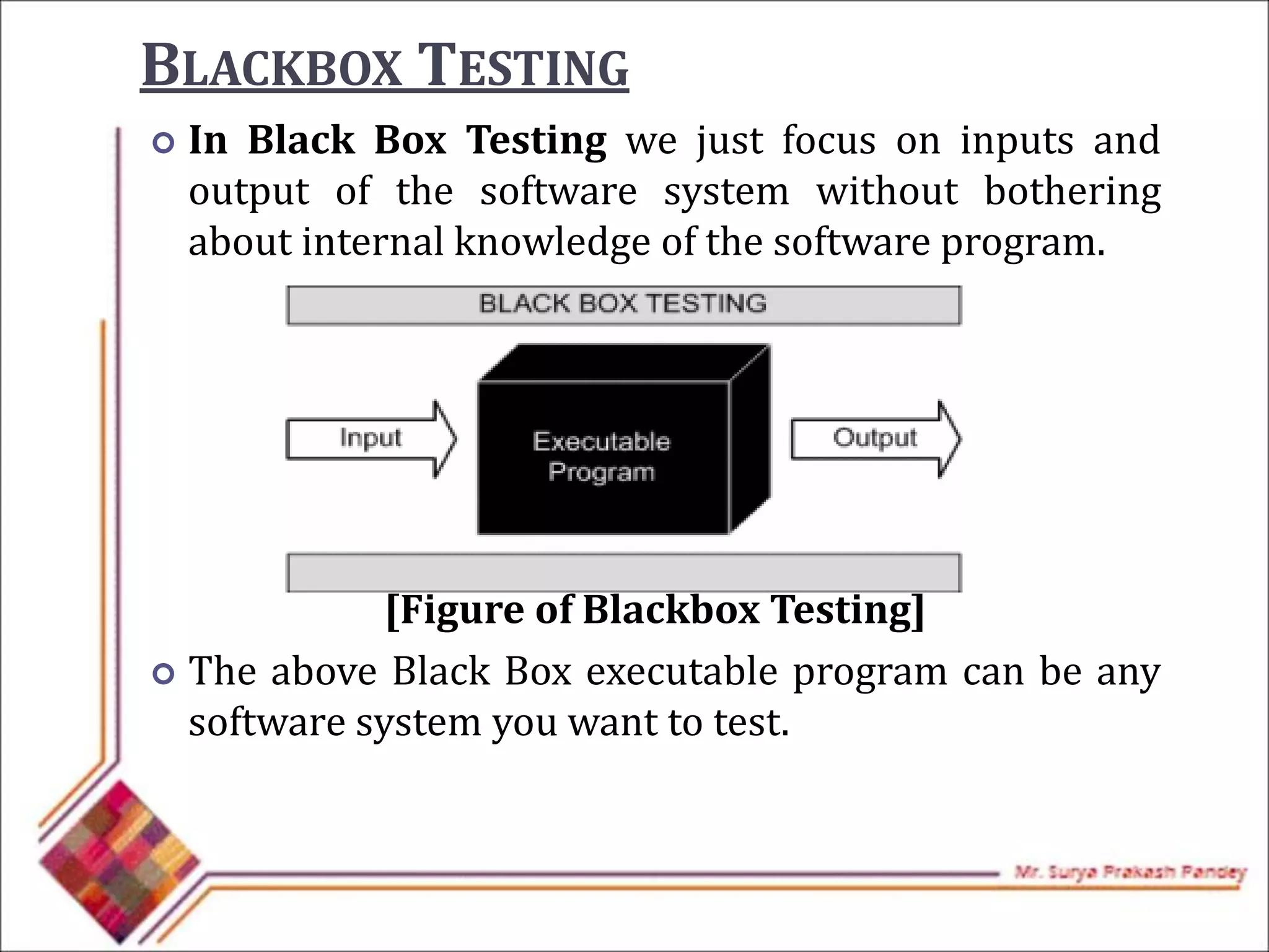 Black box and white box testing | PPT