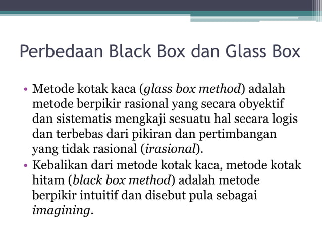 Black box design method | PPTX