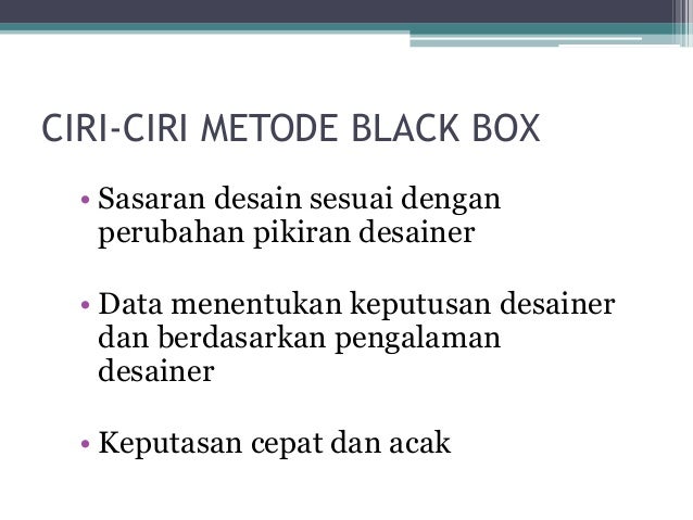 Black box design method