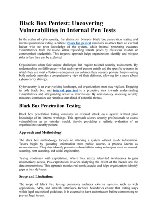 Black Box Pentest Uncovering Vulnerabilities in Internal Pen Tests.docx