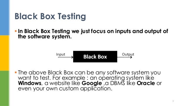 Black box software testing