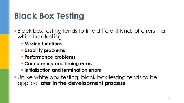 Black box software testing