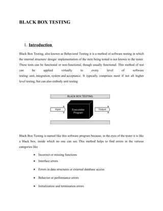Black box testing | PDF