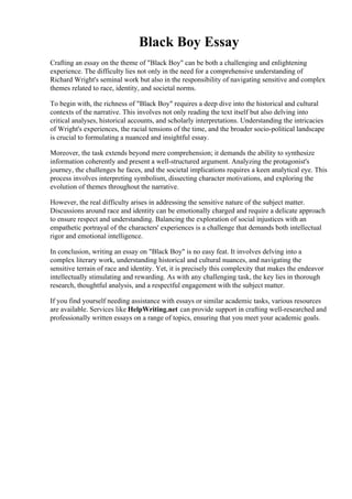 Black Boy Essay | PDF