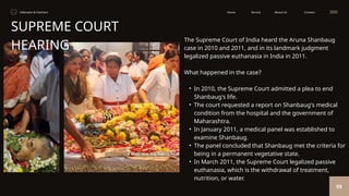 ARUNA SHANBAUG CASE A MILESTONE CASE IN INDIAN JUDICIAL HISTORY | PPTX