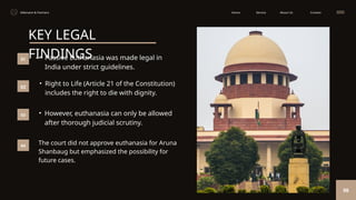 ARUNA SHANBAUG CASE A MILESTONE CASE IN INDIAN JUDICIAL HISTORY | PPTX