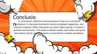 Effective Communication skills at workplace (Comic style) | PPTX